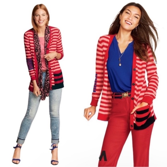 CAbi | Sweaters | Cabi Picnic Cardigan In Red Summer Stripe Size M ...